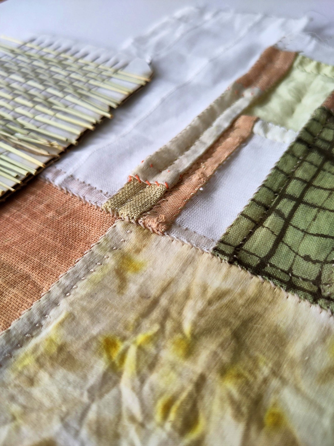 Naturally Dyed Bojagi Patchwork Woven Handmade Textile Wall Art ...