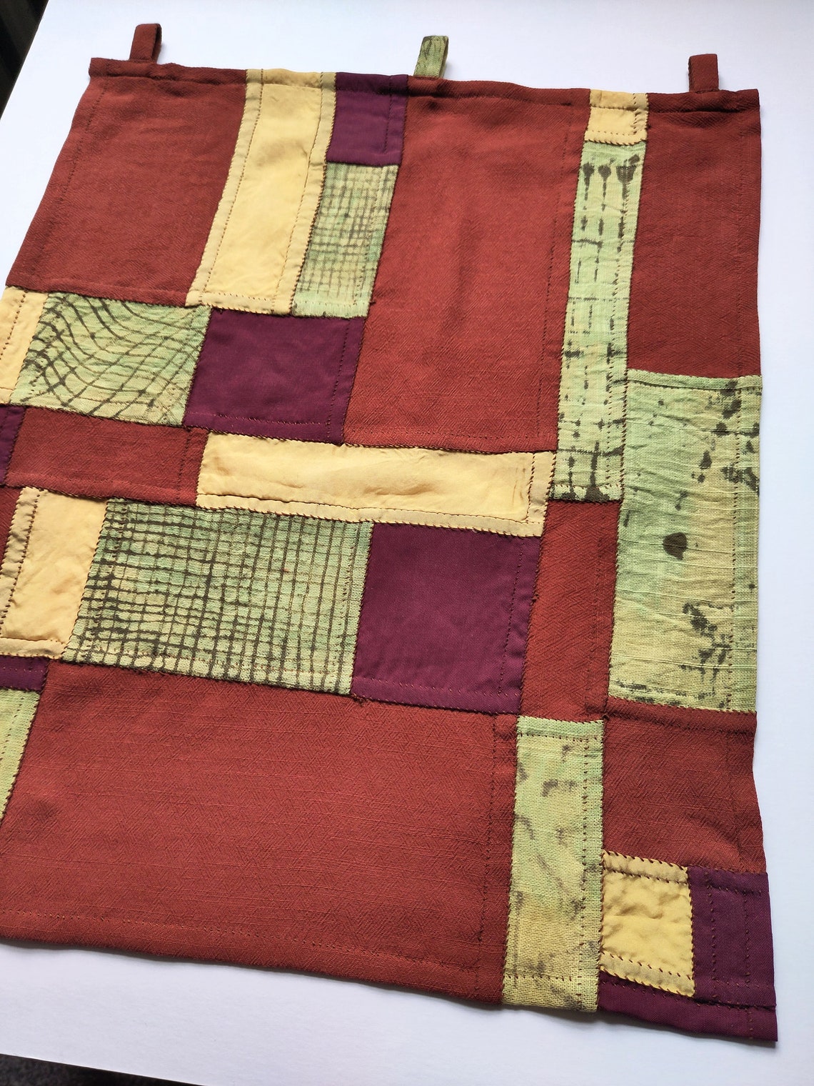 Naturally Dyed Bojagi Patchwork Quilt Handmade Textile Wall Hanging ...