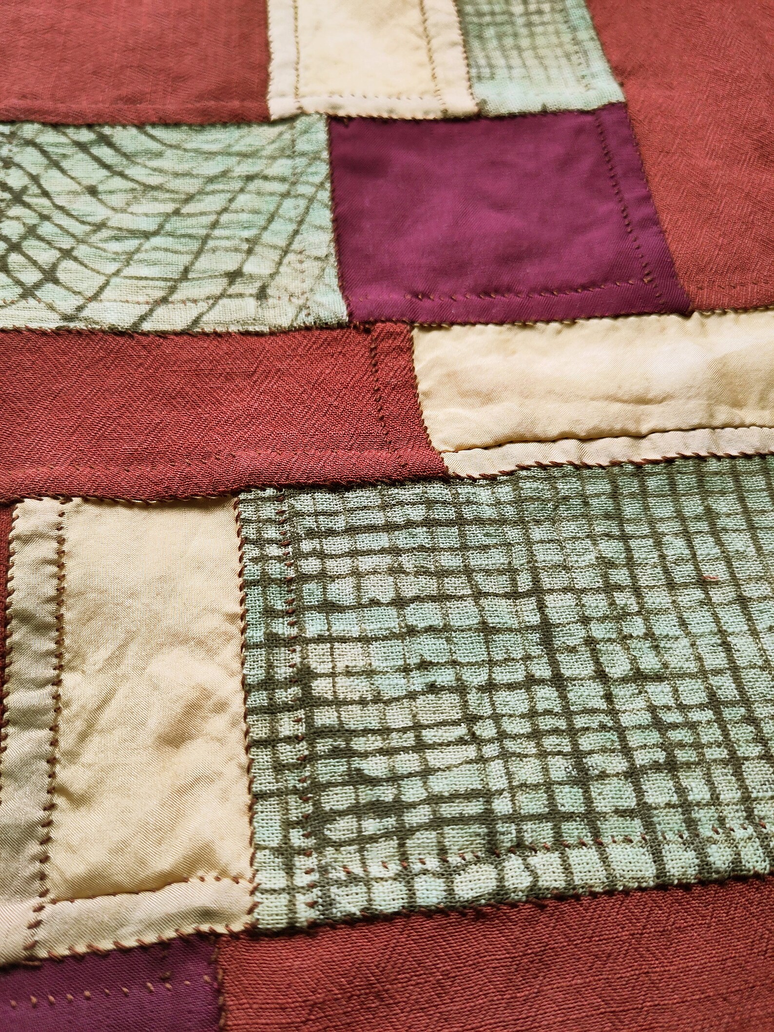 Naturally Dyed Bojagi Patchwork Quilt Handmade Textile Wall Hanging ...