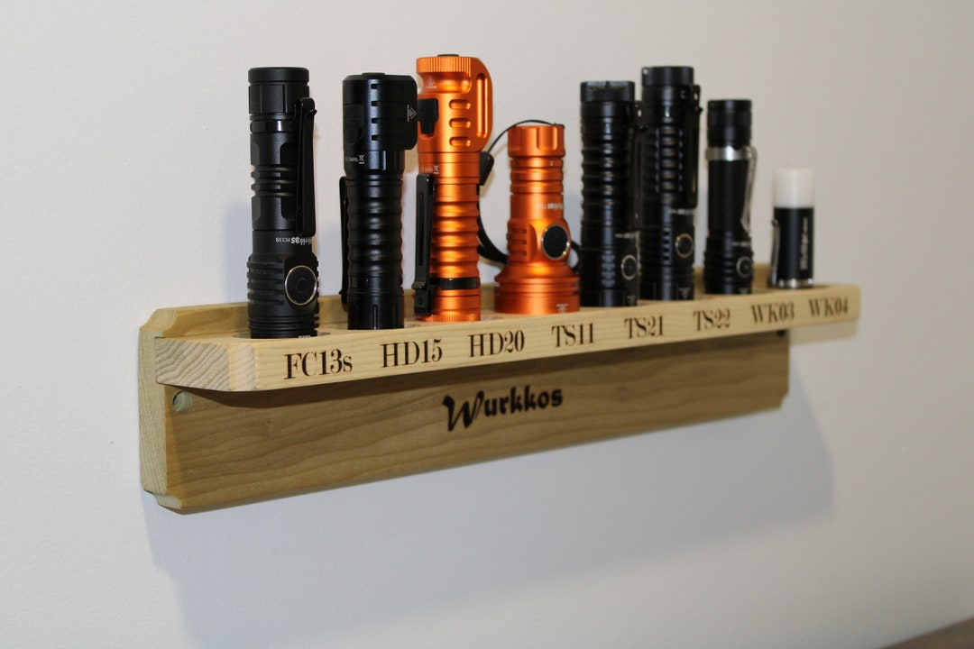 Flashlight Display Holder Shelf Customizable Flashlight Slots - Etsy