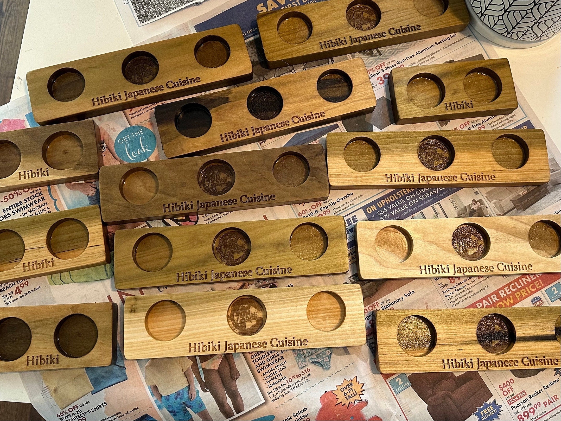 Shot Flights, Shot Trays 3-9 Holes Hand Made From Solid Hardwood - Etsy