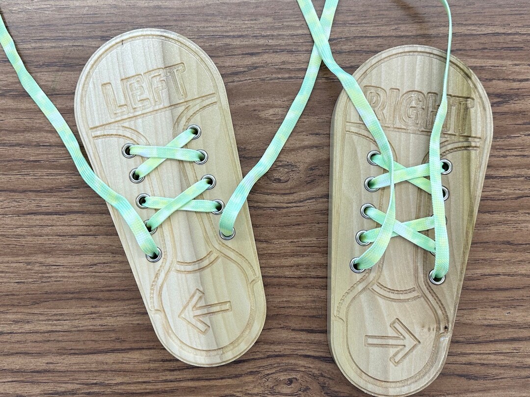 Shoe Typing Practice Lacing Puzzle Board Handmade Hardwood Children ...