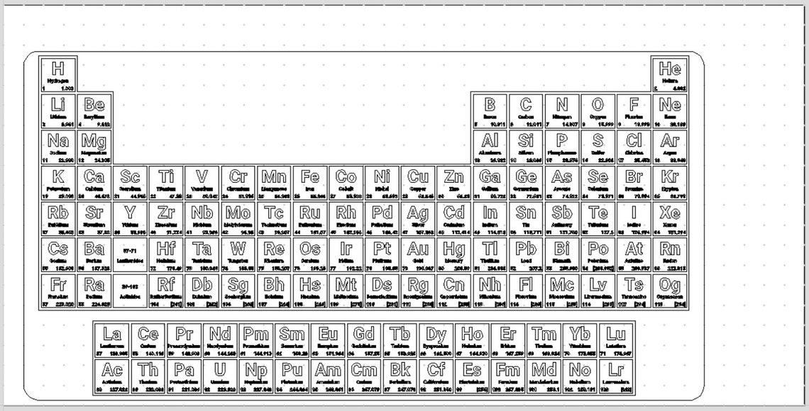 Periodic Table Vcarve File Laser Toolpath Ready to Cut - Etsy