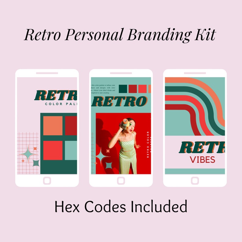 Hex Color Palette Retro Branding - Etsy