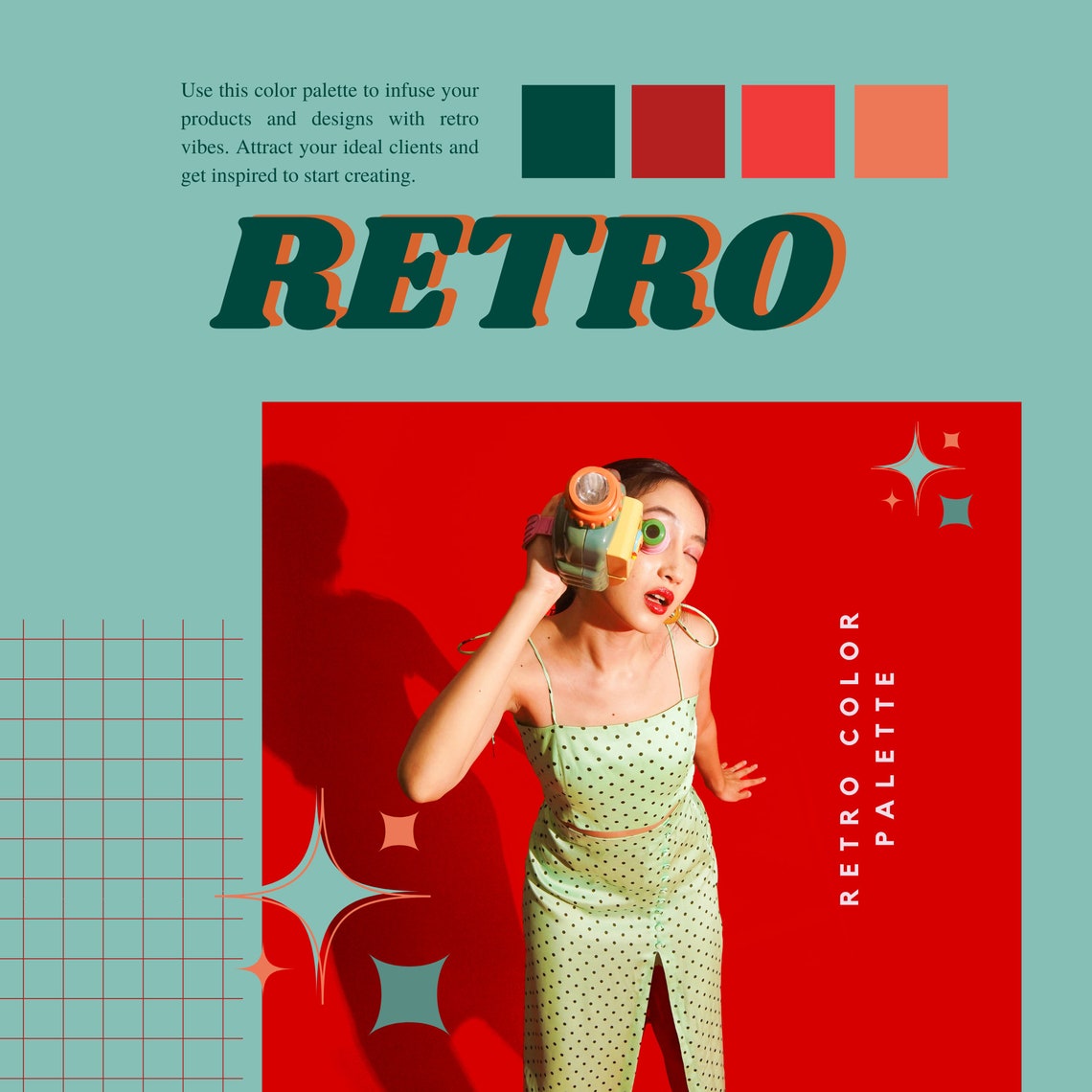 Hex Color Palette Retro Branding - Etsy