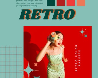 Retro Color Palette Hex, RGB, CMYK Codes Digital Color Palette Business ...