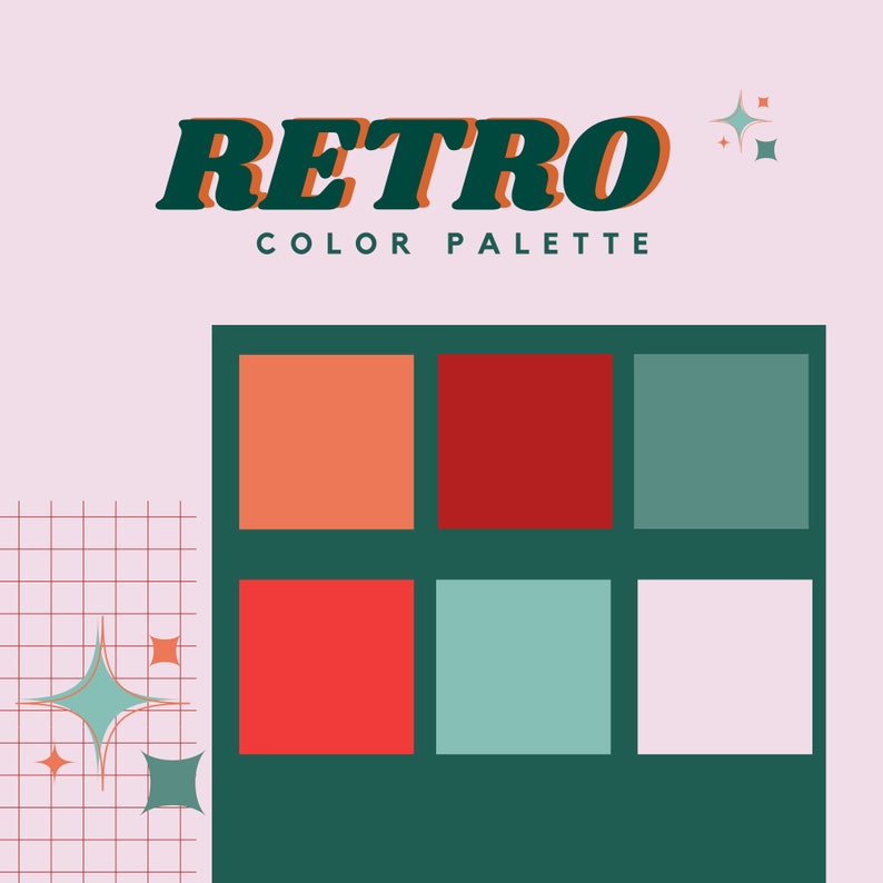 Hex Color Palette Retro Branding - Etsy