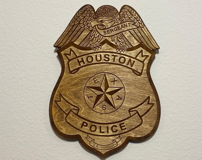 Police Badge Wooden Sign - Personalized Home or Office Decor - Etsy Canada