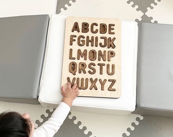 Alphabet Wooden Puzzle With Chalkboard Letters ABC Puzzle - Etsy