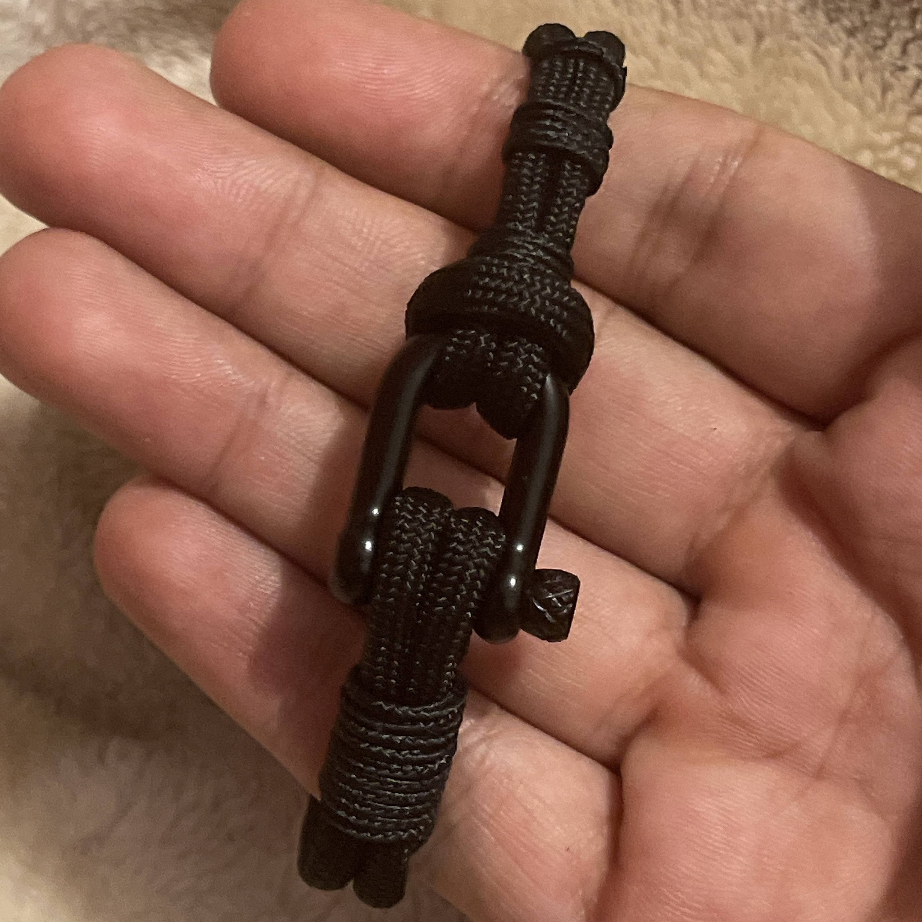 Black Shackle Bracelet Unisex Adjustable Bracelet for Man - Etsy