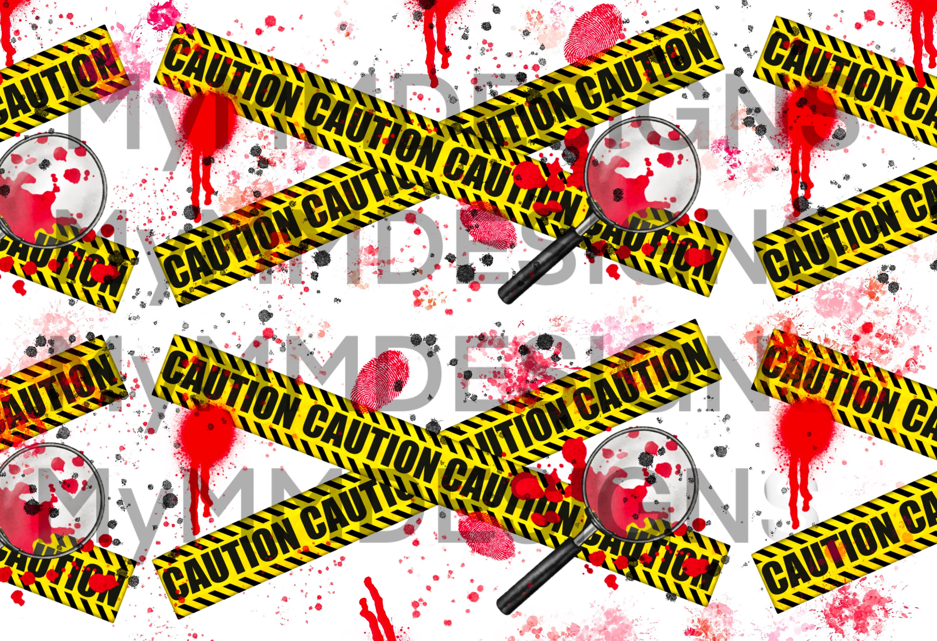 TRUE CRIME Chest & Sleeve Design Junkie, Blood Splatter, Finger Print ...
