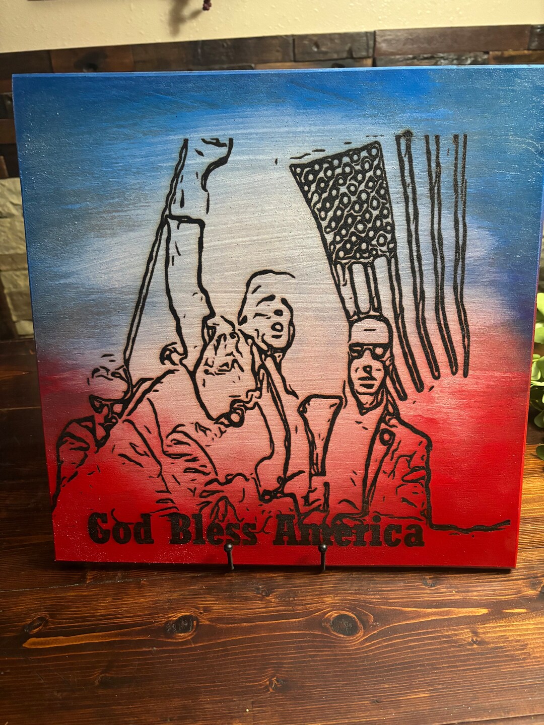 Trump Pennsylvania Rally 2024-trump Fight Picture Laser Burned on to ...