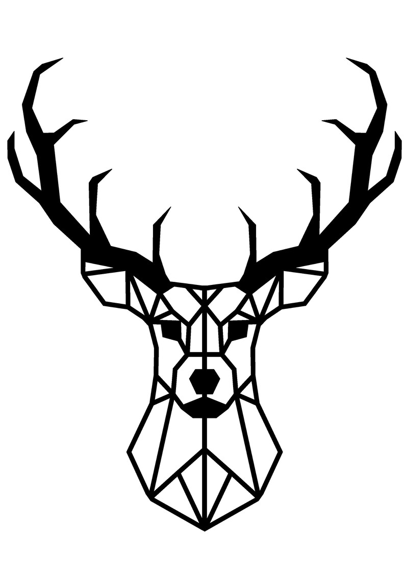 Hirsch Wall Decoration for Laser Cutter and Cnc DXF SVG File Vector Dxf ...