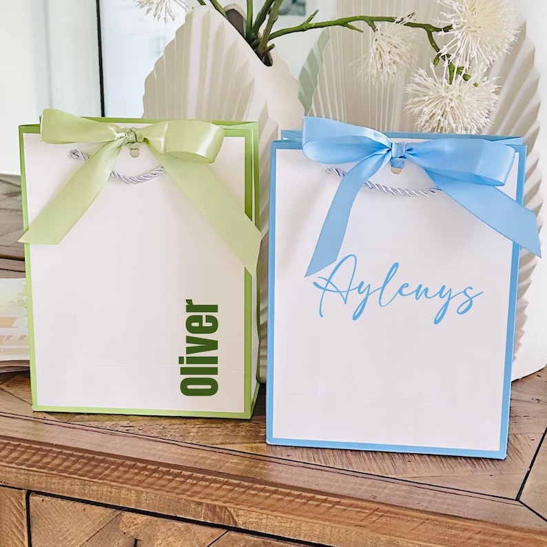Custom Gift Bags,personalized Name Bags, Gift Bags With Bow, Thank You ...