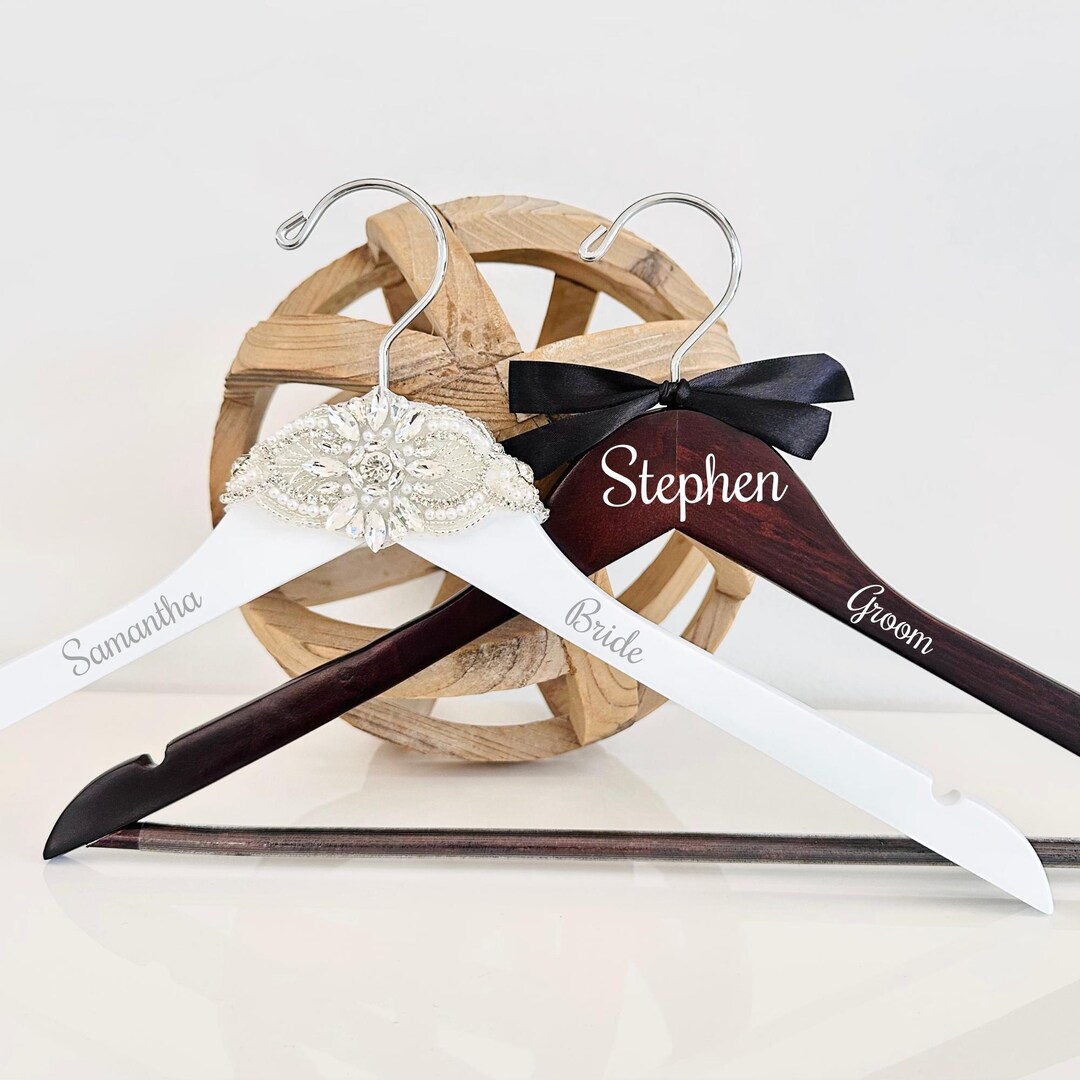 Bride & Groom Personalized Hangers Groom and Bride Hangers Wedding ...