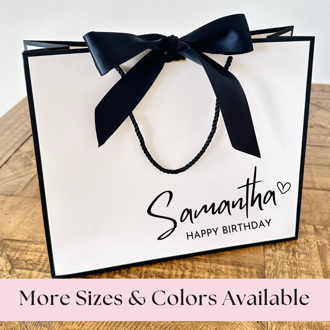 Personalized Name Gift Bags, Bow Tie Gift Bags, Thank You Gift Bags ...