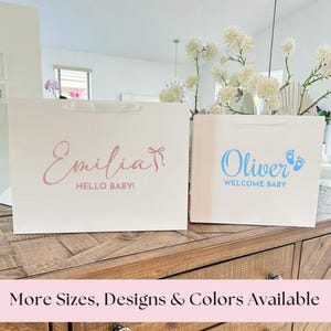 Personalized Baby Shower Gift Bag, Custom Name Baby Gift Bag, New Baby ...