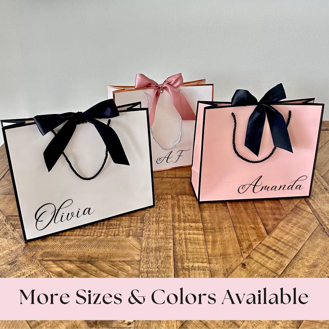 Personalized Custom Name Gift Bags - Bachelorette Party - Bridal Shower ...