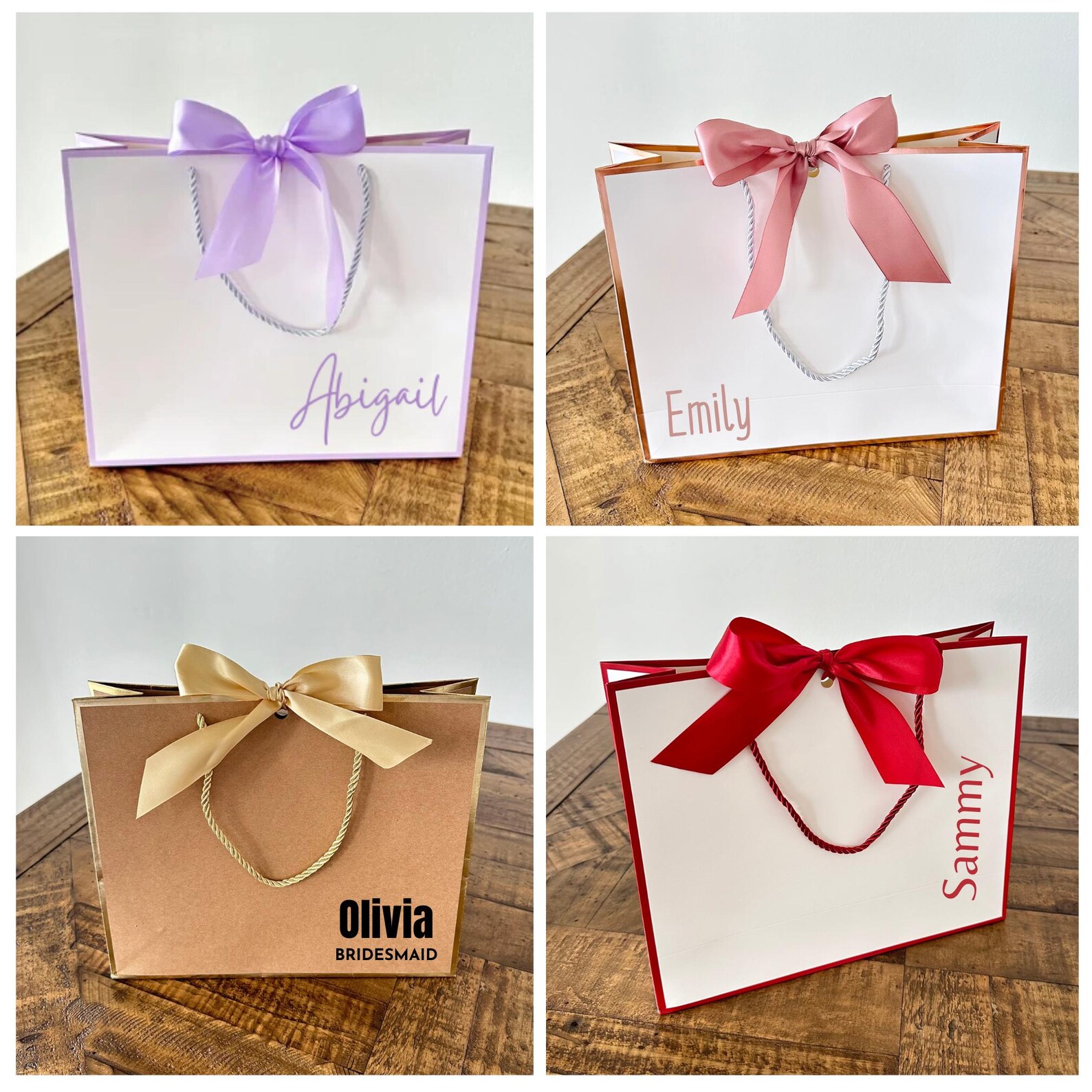 Personalized Custom Name Gift Bags - Bachelorette Party - Bridal Shower ...