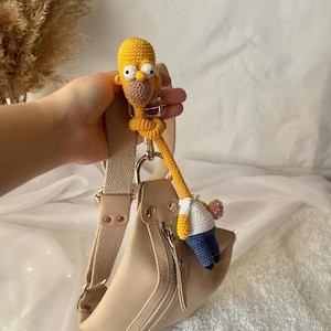 Crochet Simpsons Keychain - Handmade Character - Custom Cartoon ...