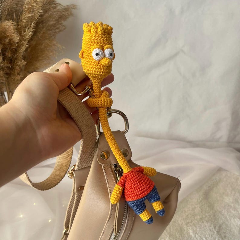 Crochet Simpsons Keychain - Handmade Character - Custom Cartoon ...