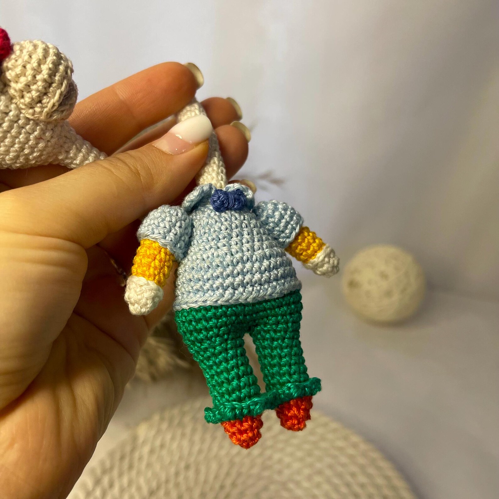 Crochet Krusty the Clown Keychain - Simpsons Character - Fun Bag Charm ...