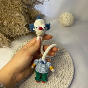 Crochet Krusty the Clown Keychain - Simpsons Character - Fun Bag Charm ...
