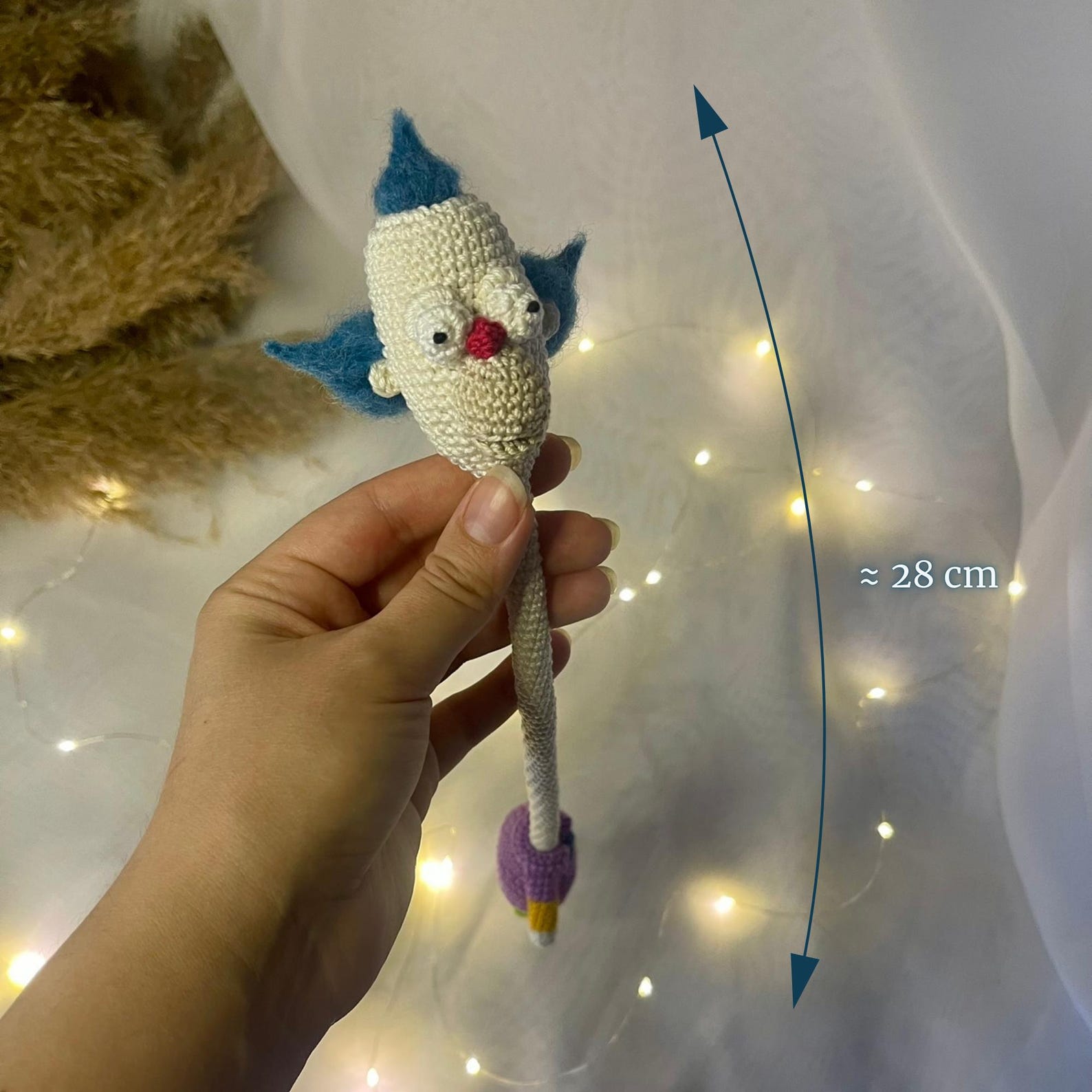 Crochet Krusty the Clown Keychain - Simpsons Character - Fun Bag Charm ...