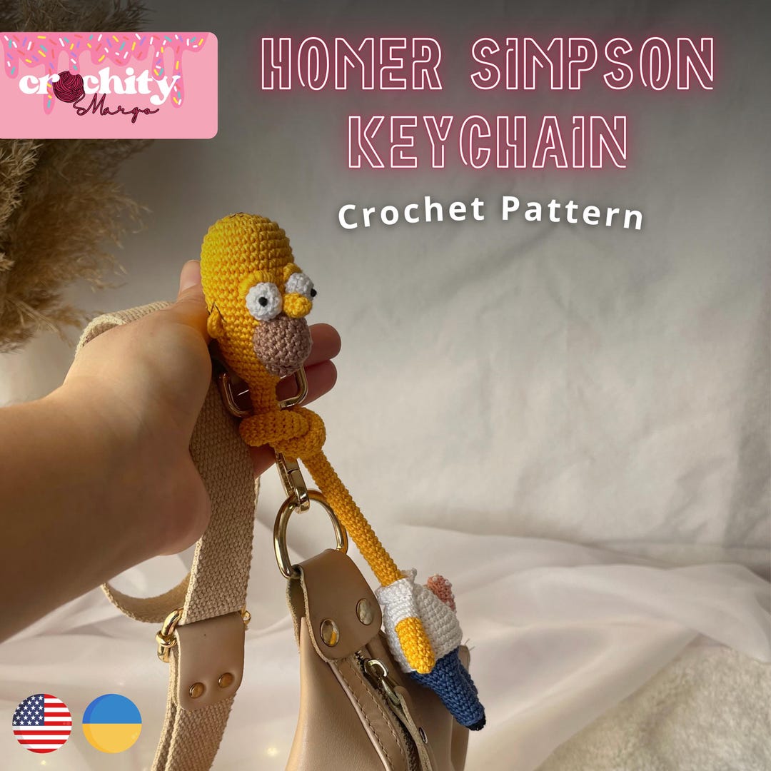 Homer Simpson Crochet Pattern | Amigurumi Keychain Tutorial (PDF) - Etsy