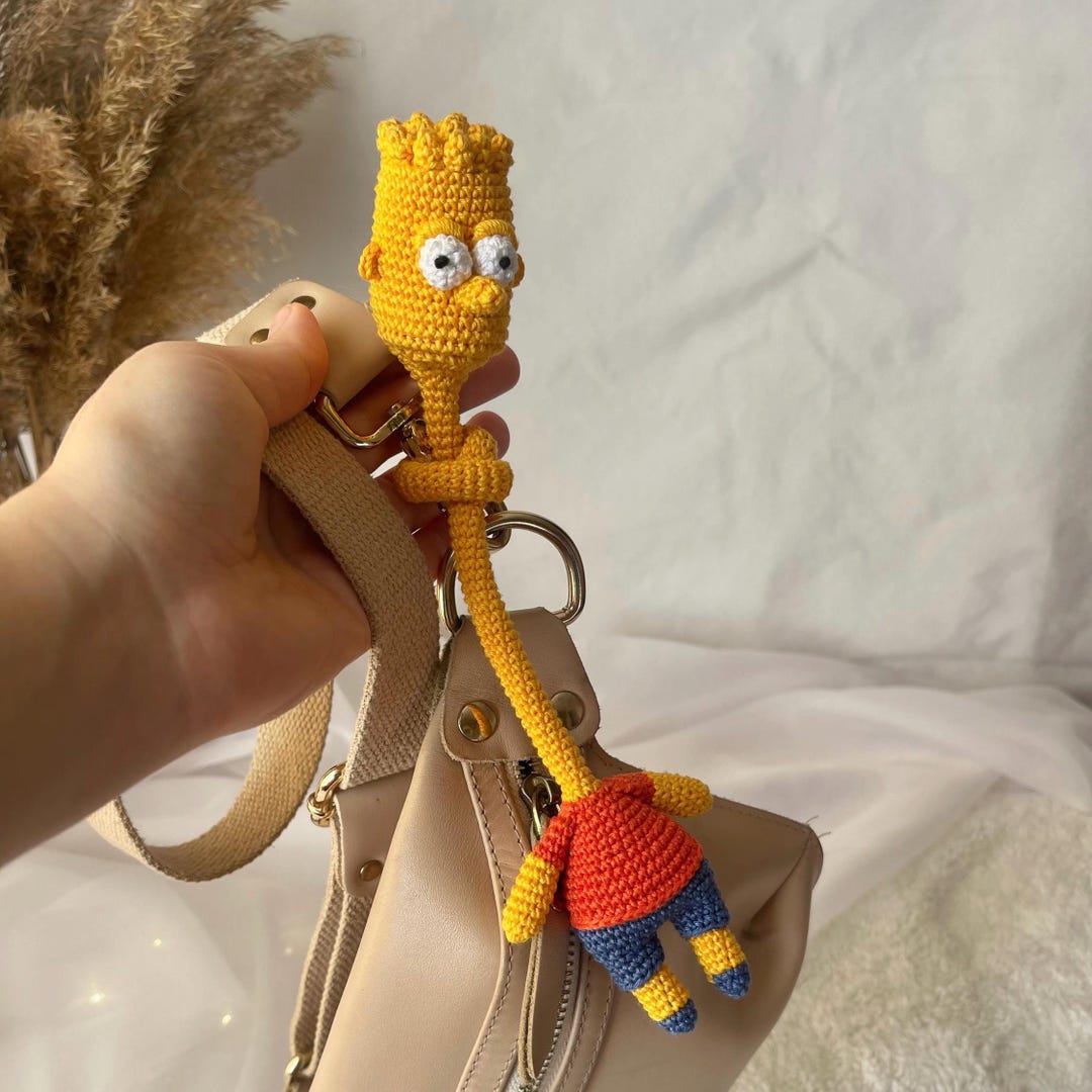 Handmade Bart Simpson Crochet Keychain - Unique Amigurumi Gift - Etsy
