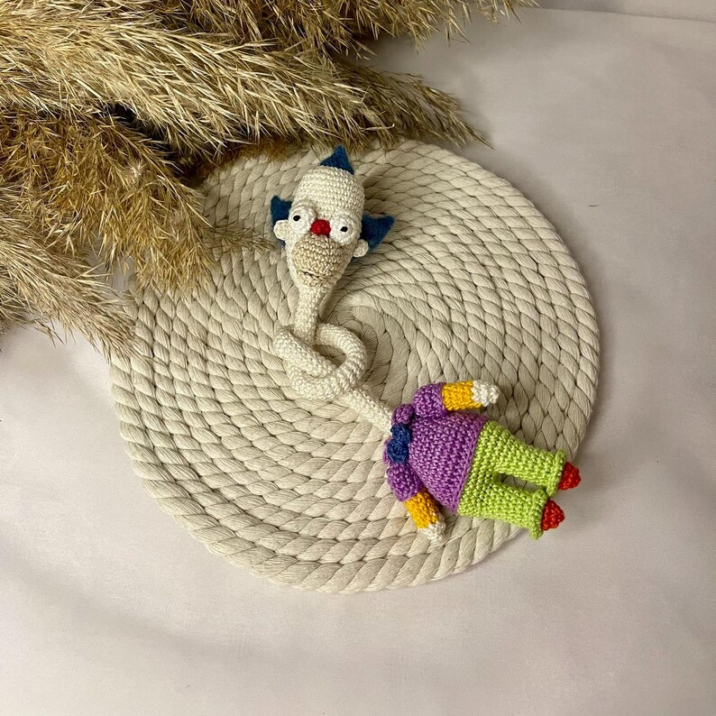 Crochet Krusty the Clown Keychain - Simpsons Character - Fun Bag Charm ...