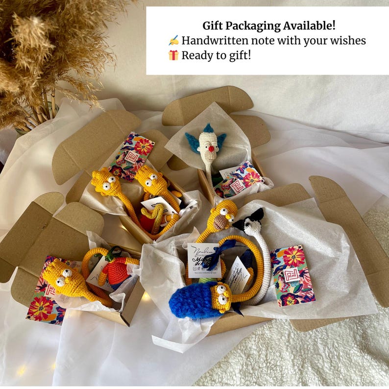 Crochet Simpsons Keychain - Handmade Character - Custom Cartoon ...