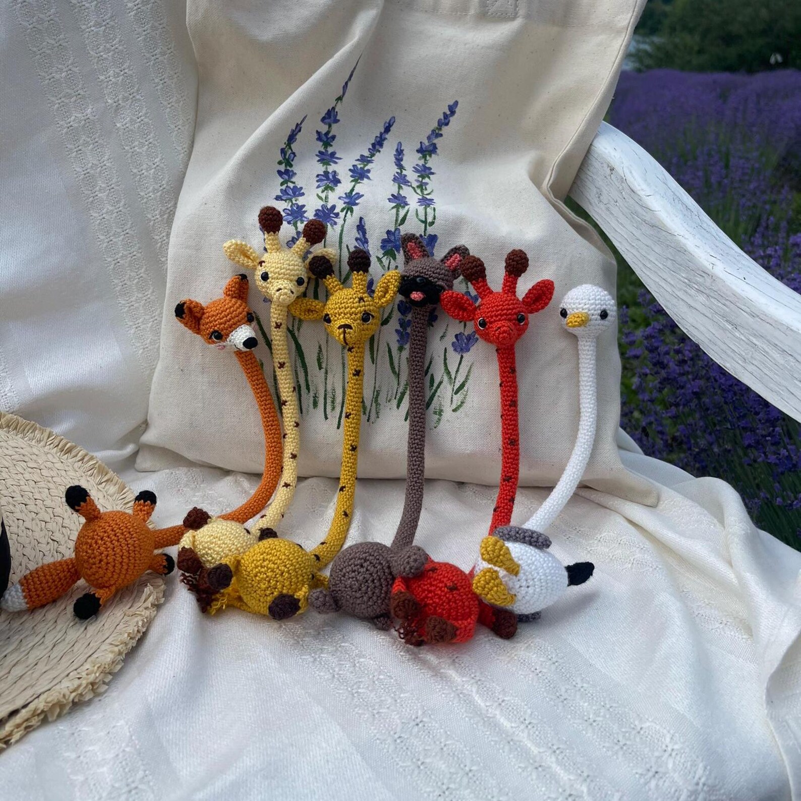 Crochet Animal Keychain Collection - Giraffe, Flamingo, Capybara, Fox ...