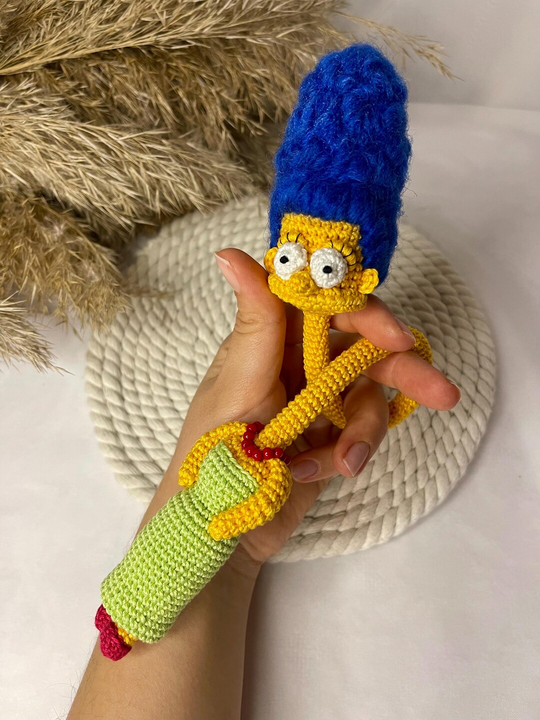 Handmade Simpsons Keychain Long Neck Crochet Character Custom Cartoon ...