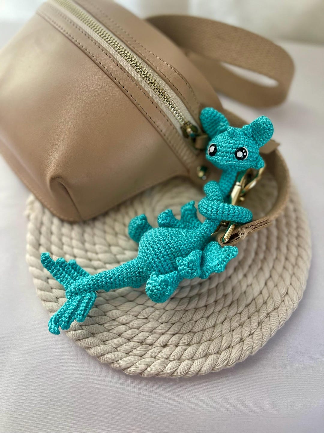 Handmade Toothless Keychain Long Neck Crochet Dragon Accessory Perfect ...