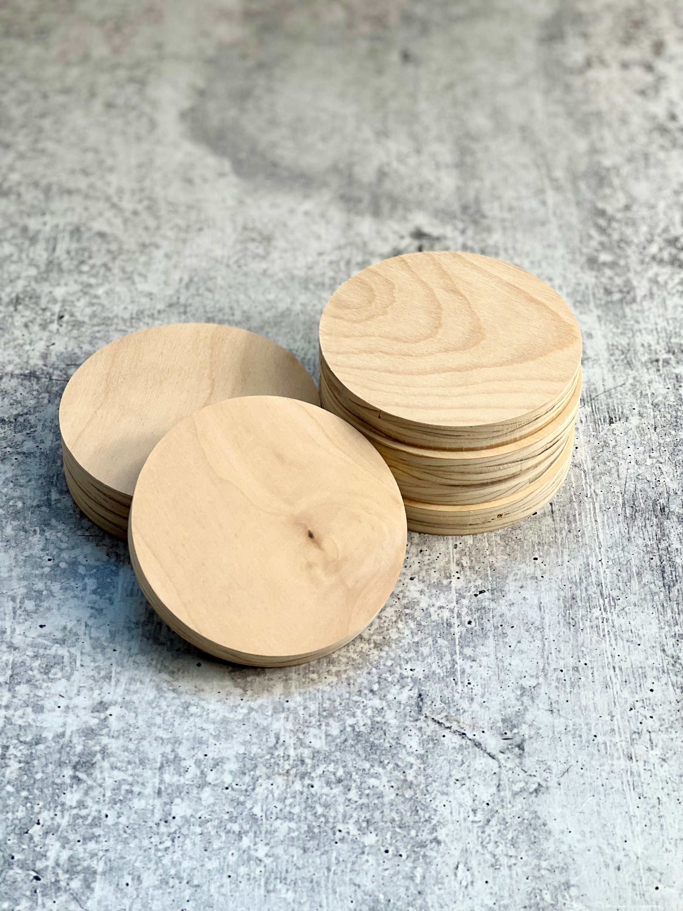 9 Wood Circles - 3.5" - 1/2 Inch Thick - Unfinished Wood Circle | Wood ...