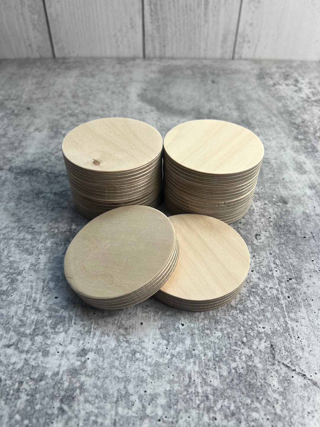 10 Wood Circles - 2.75" - 1/2 Inch Thick - Unfinished Baltic Birch ...