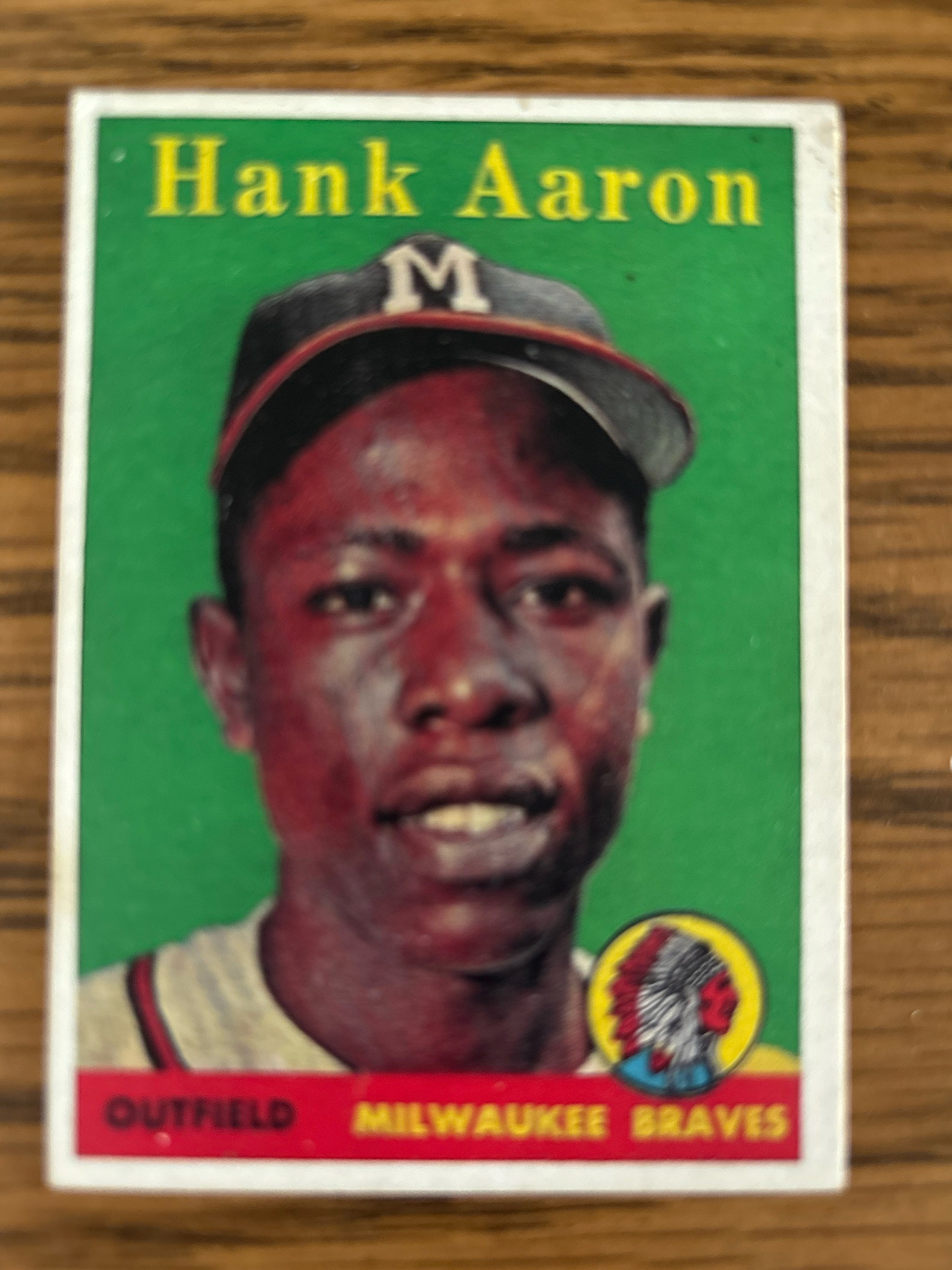 1958 Hank Aaron Baseball Card. Vintage Aged Reprint Novelty Card. Gift ...