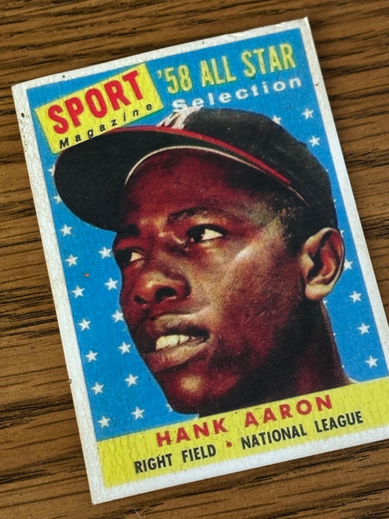 1958 Hank Aaron 488 National League . Vintage Aged Reprint Baseball ...