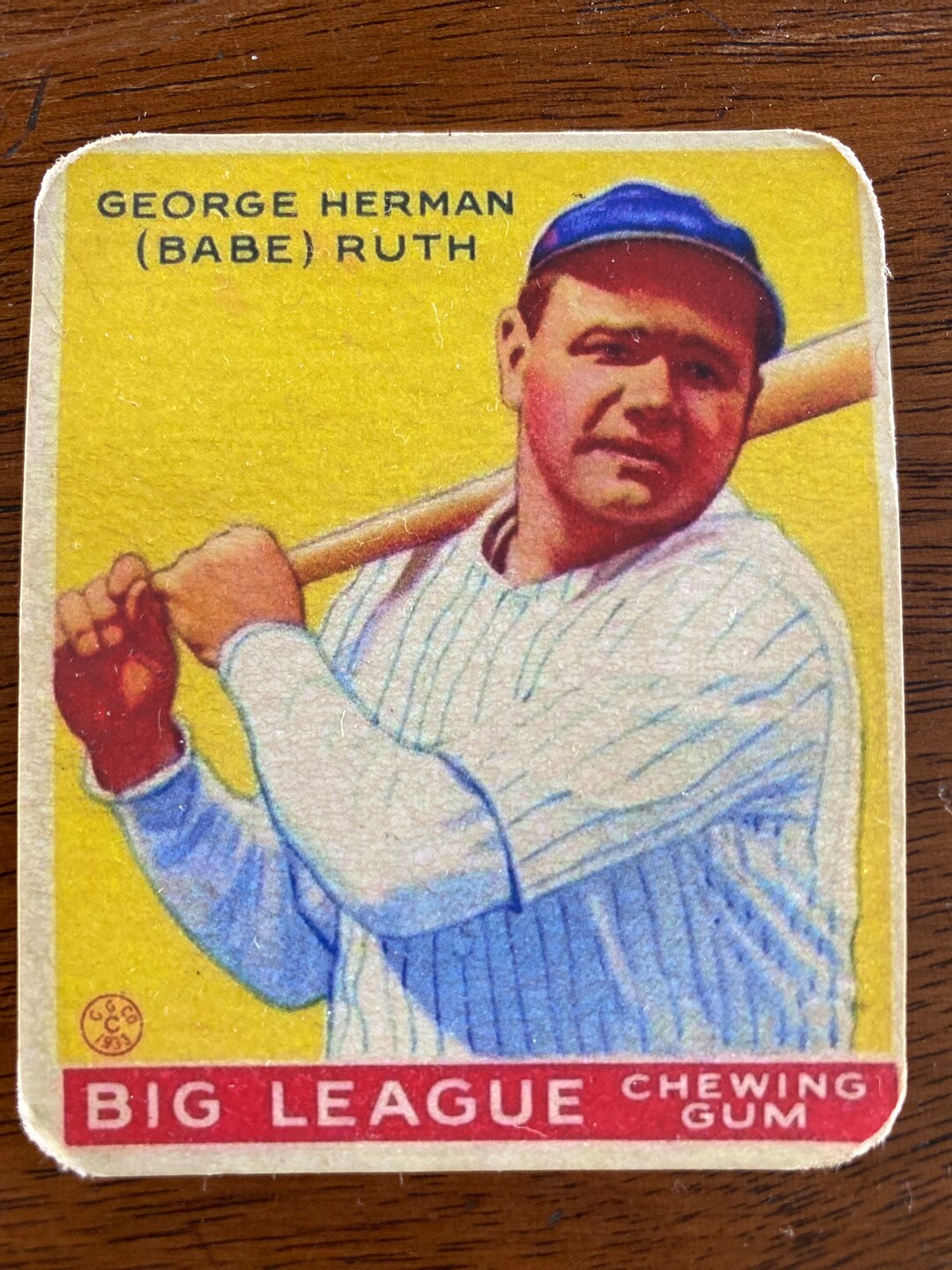 1933 Goudey Babe Ruth Baseball Card . AGED Reprint - Etsy