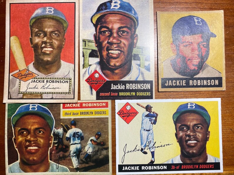 Jackie Robinson Novelty Baseball Cards Set Vintage Aged Reprints ...