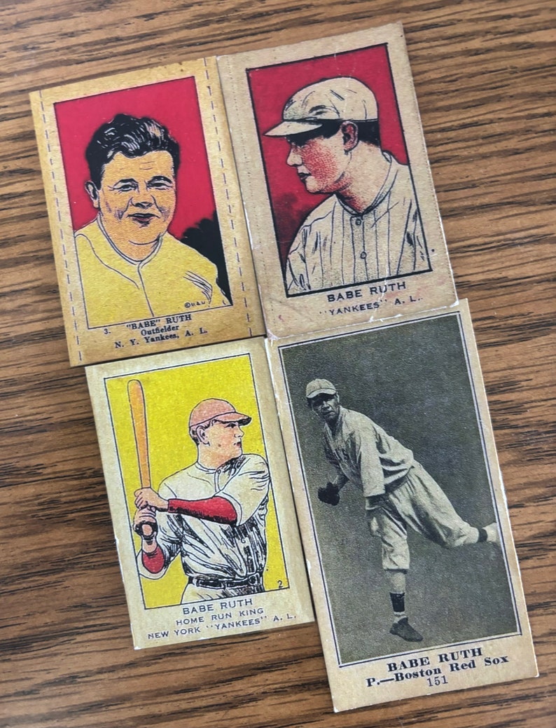1916, 1921 1923 W514 Babe Ruth Strip Baseball Card Yankees Novelty ...