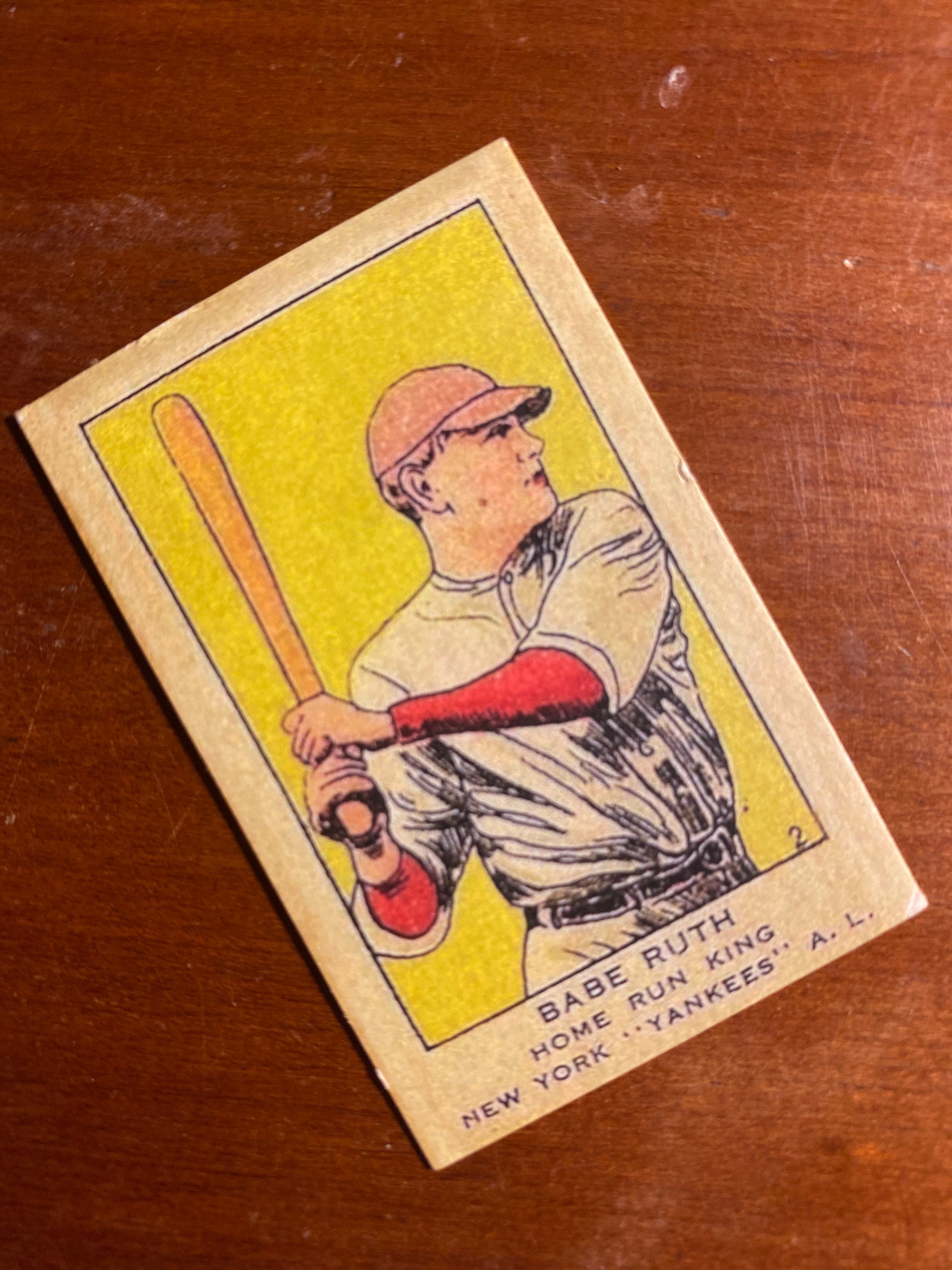 Rare et unique carte de baseball Babe Ruth W514. Réimpression vieillie ...