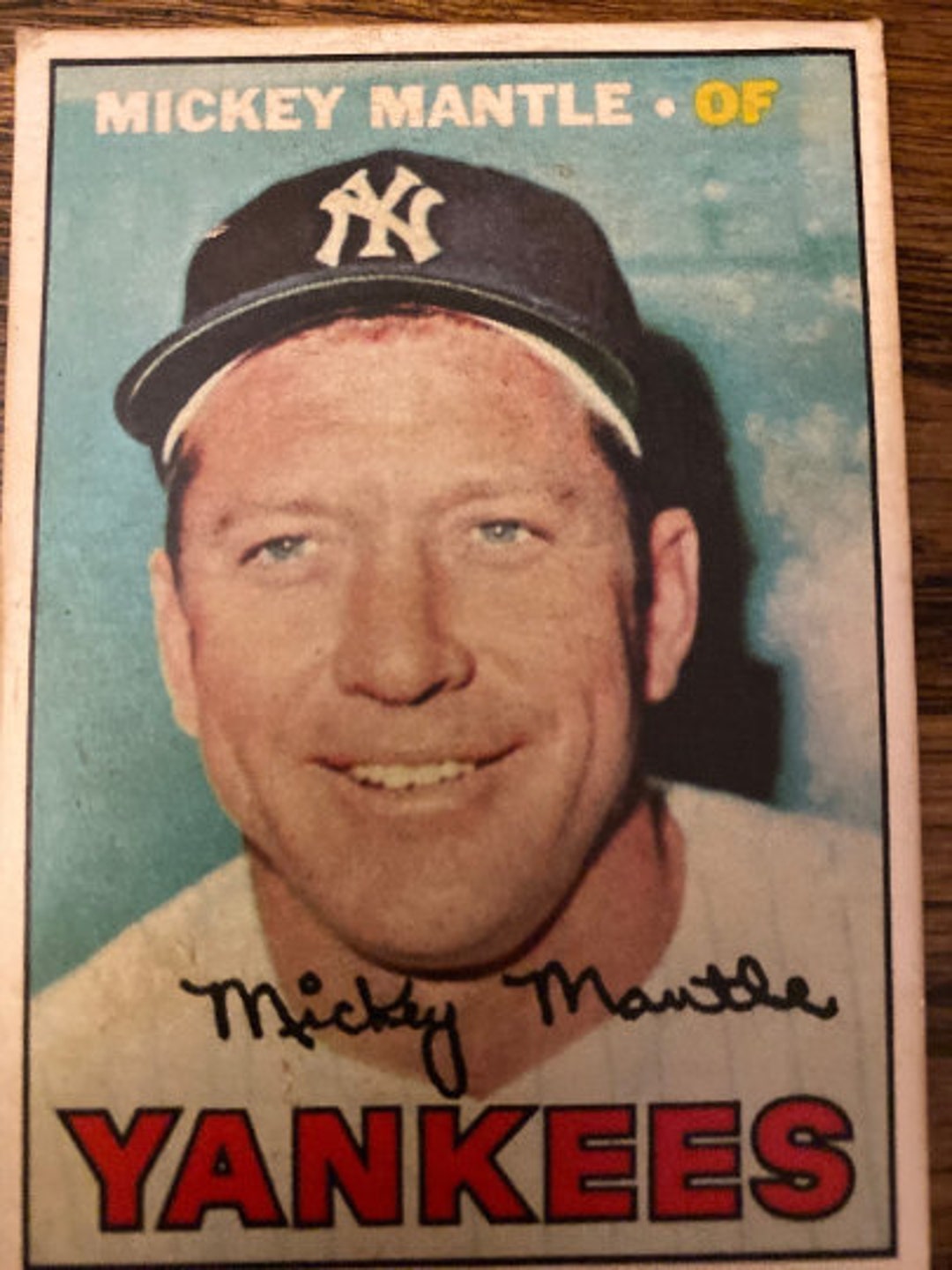 1967 Mickey Mantle Baseball Card. NY Yankees. Aged Reprint Novelty ...