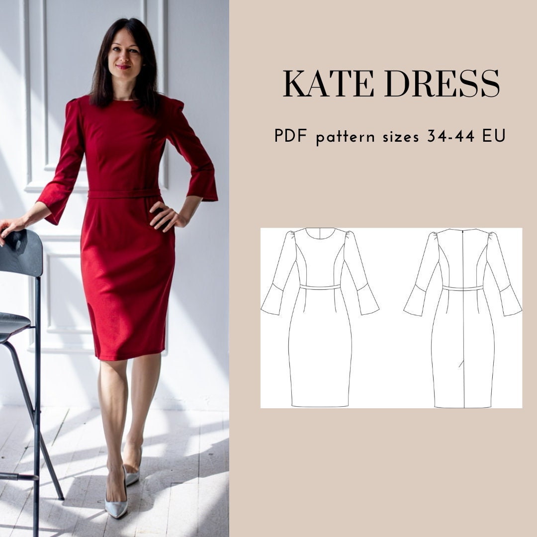 Fitted Dress PDF Sewing Pattern - Etsy