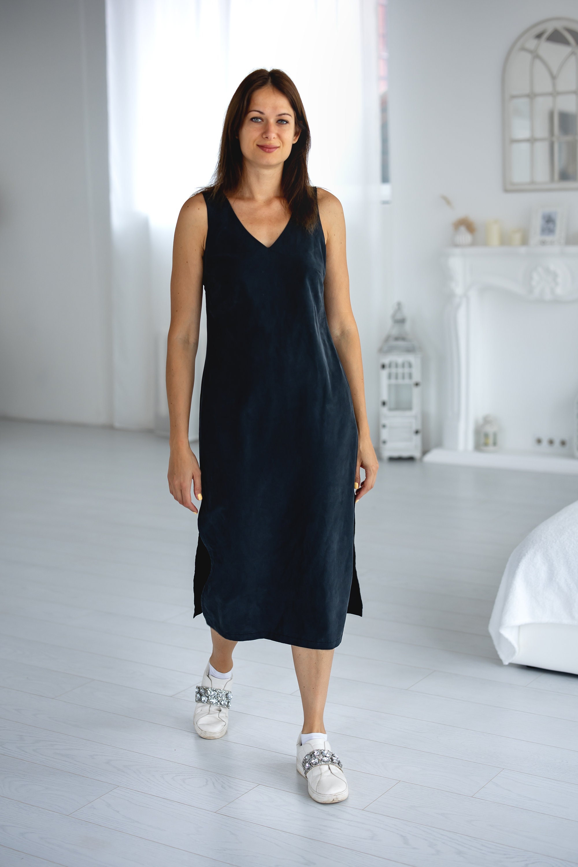 New! Simple Dress With Slits PDF Sewing Pattern With Video Tutorial - Etsy