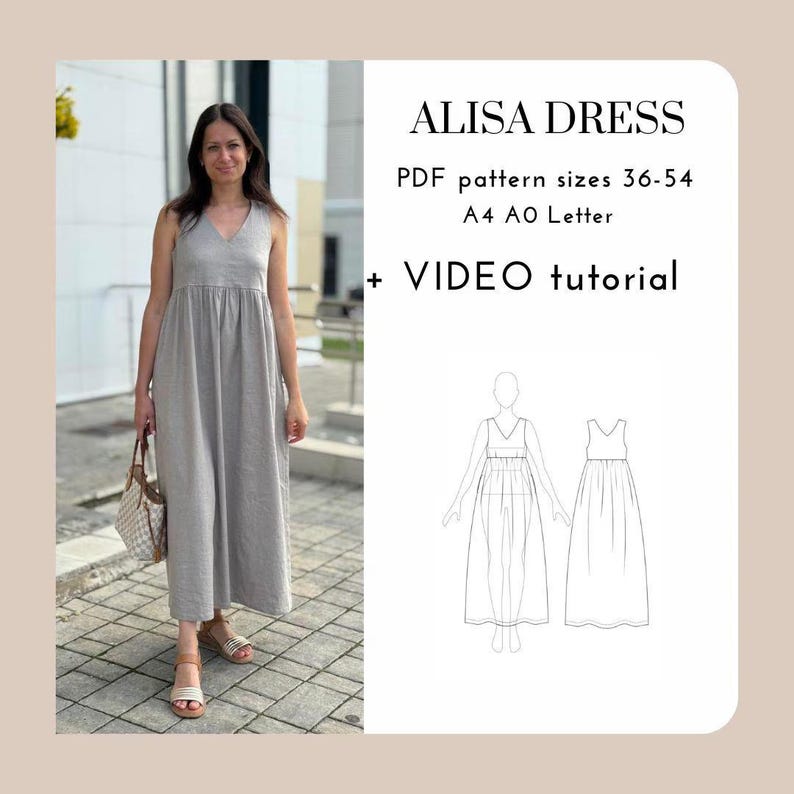 New! "alisa" Dress Sewing Pattern – Effortless Boho Elegance in a Flowy ...