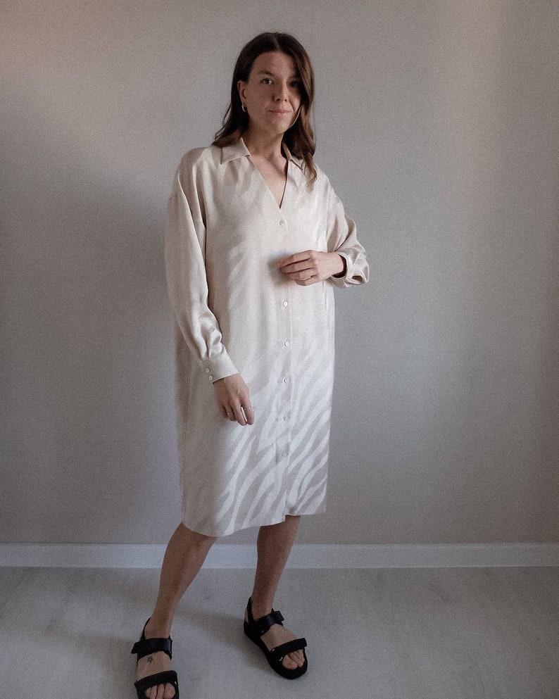 Shirt Dress PDF Sewing Pattern With Video Tutorial - Etsy