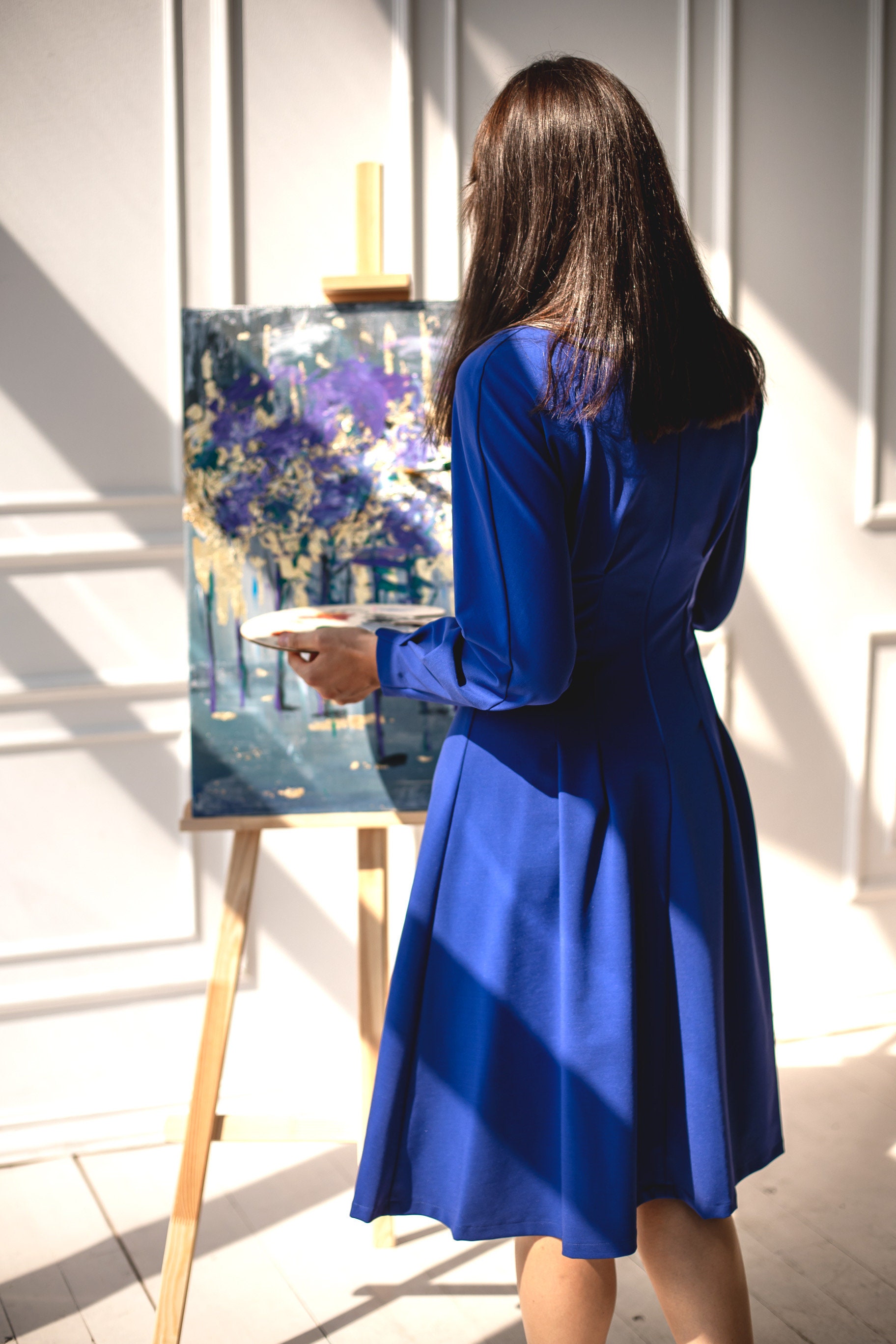 Midi Dress With Pintucks PDF Sewing Pattern - Etsy