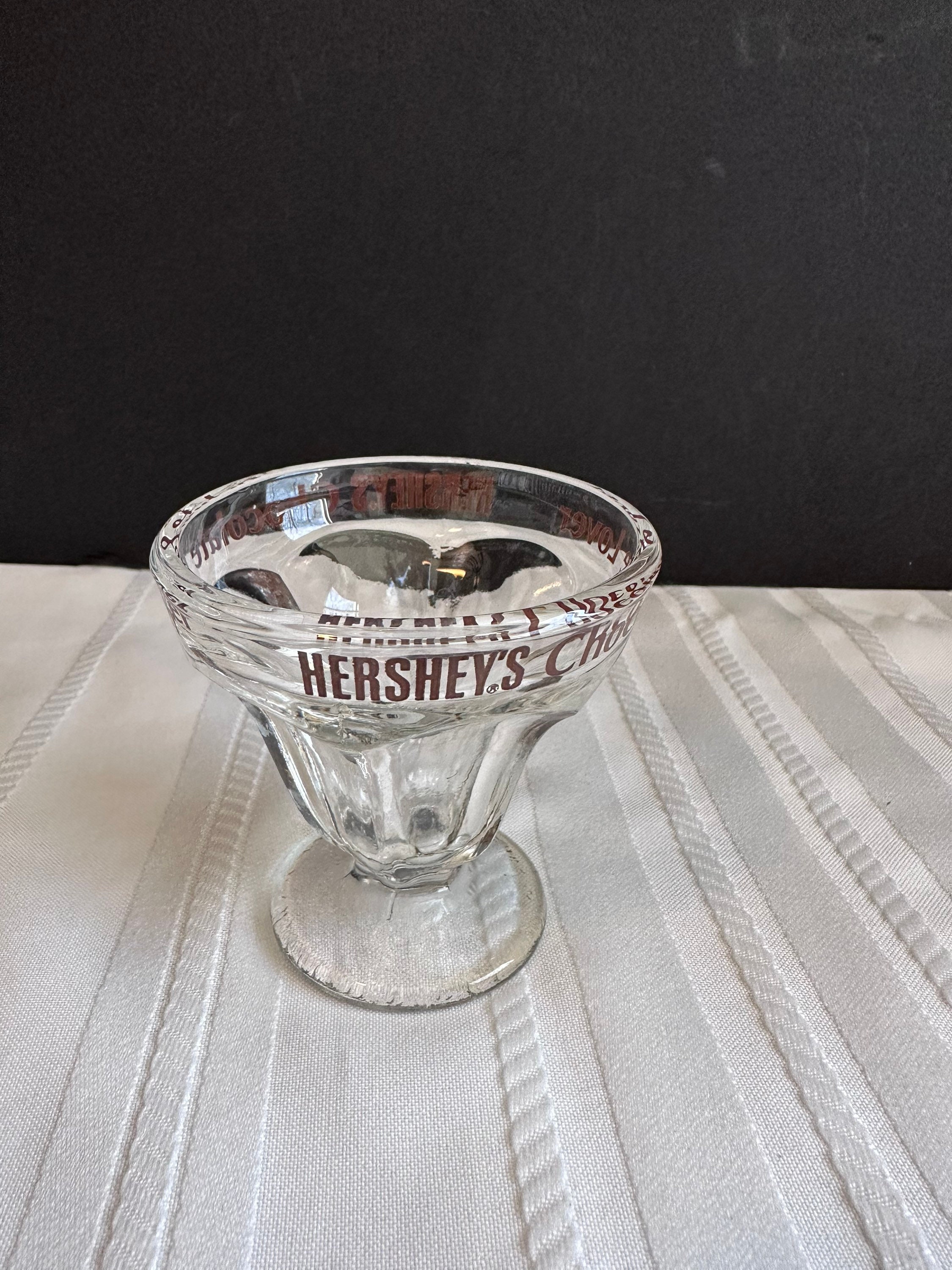 Vintage Hersheys Chocolate Lover Mini Ice Cream Sundae Footed Glass Cup ...